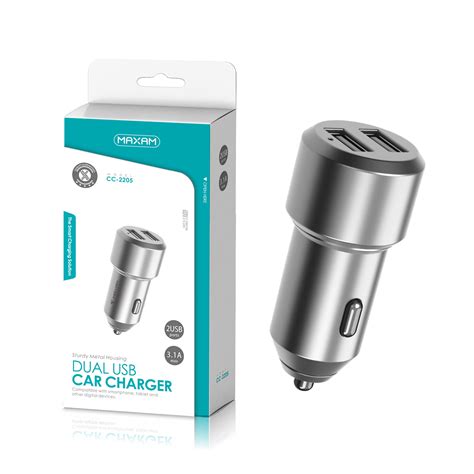 Cc 2205 Silver 2usb 3 1a Dual Usb Car Charger Maxam