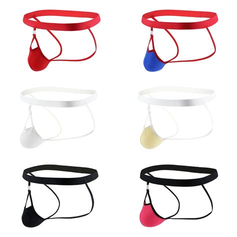 Sexy Men Pouch Tanga Underwear Ice Silk Thong Male Removeable Pouch G String T Back Underpants