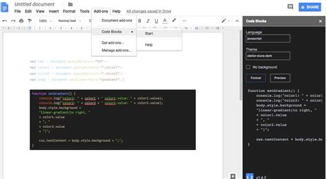 Google Docs Code Blocks In Action Take Notes Guide