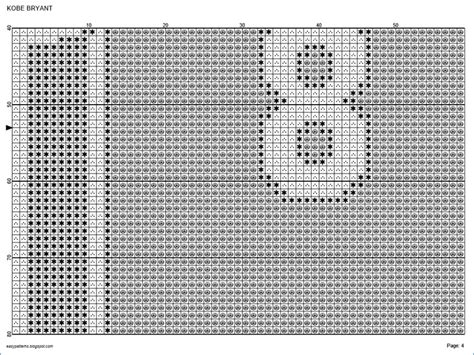 Easy Patterns Kobe Bryant Cross Stitch Pattern