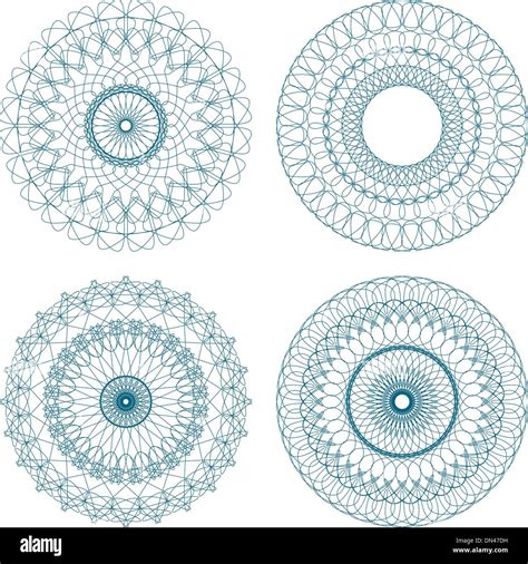 Set Of Vector Guilloche Rosettes Stock Vector Image And Art Alamy