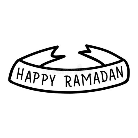 Ribbon Ramadan Kareem Ramadan Lettering Calligraphy Vector Ink