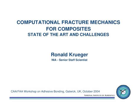 PDF COMPUTATIONAL FRACTURE MECHANICS FOR COMPOSITESOUTLINE Delamination Sources At Geometric