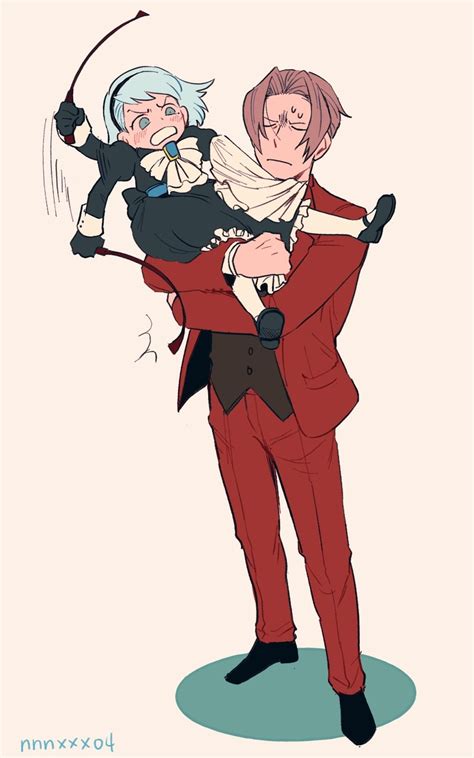Miles Edgeworth And Franziska Von Karma Ace Attorney Drawn By Hisashi
