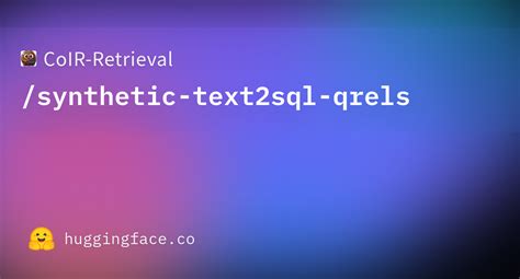 Coir Retrievalsynthetic Text2sql Qrels · Datasets At Hugging Face