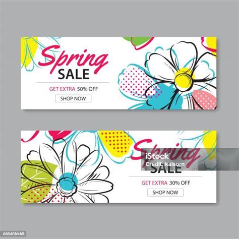 화려한 꽃 배경으로 봄 판매 배너 템플릿입니다 사용 증서 벽지 전단지 초대장 포스터 브로셔 쿠폰 할인 될 수 있습니다 3월에 대한 스톡 벡터 아트 및 기타 이미지 Istock