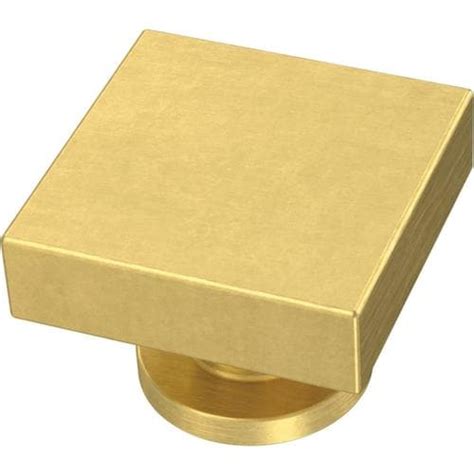 Brainerd Square 11 In Brushed Brass Square Cabinet Knob At