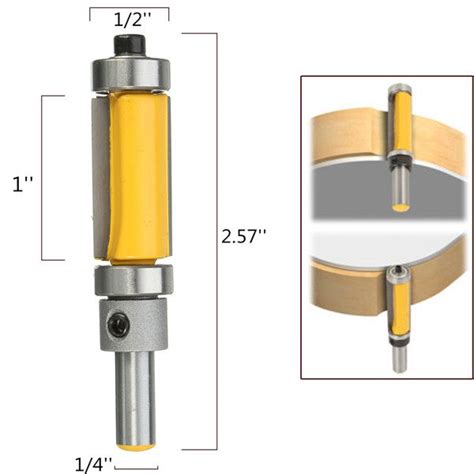 1 4 Inch Shank Pattern Flush Trim Router Bit Top And Bottom Bearing