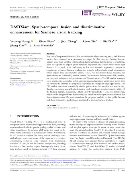 Pdf Dastsiam Spatio‐temporal Fusion And Discriminative Enhancement