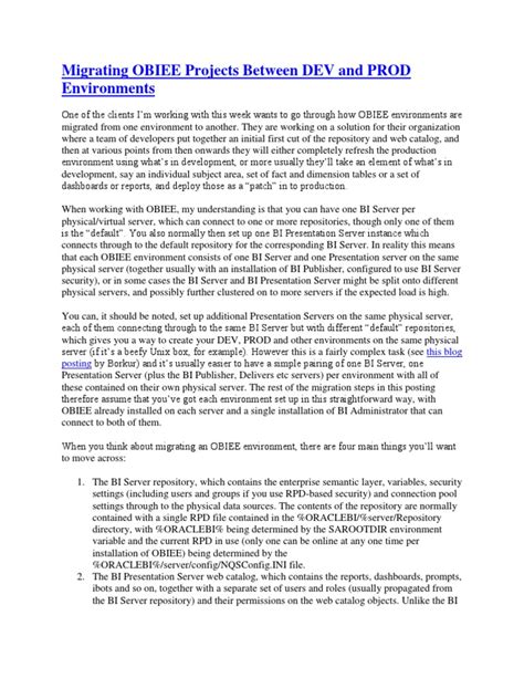 Obiee Rpd Dev To Production Pdf Directory Computing Computer File