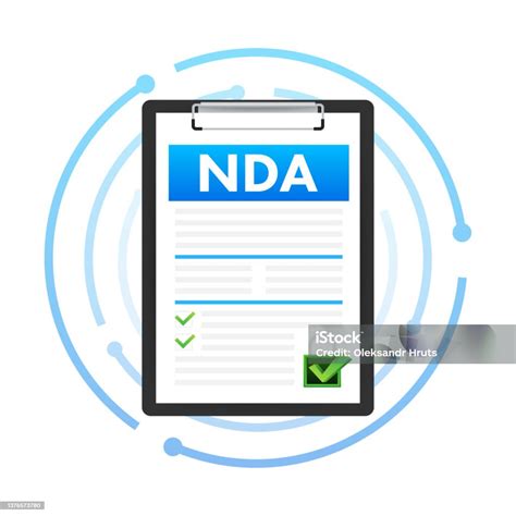 Nda 문서 비공개 계약 개인 정보 보호 문서 벡터 스톡 일러스트레이션입니다 0명에 대한 스톡 벡터 아트 및 기타 이미지 0