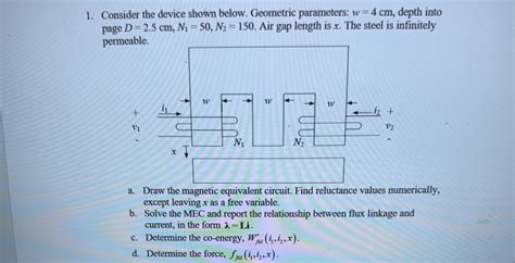 solved consider the device shown below geometric