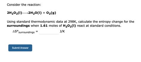 Solved Consider The Reaction 2h2o2i 2h2oio2 G Using