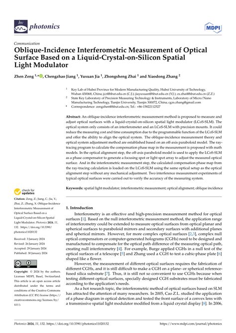 Pdf Oblique Incidence Interferometric Measurement Of Optical Surface