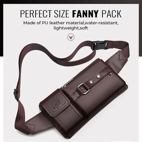 남성용 허리 팩 다목적 Pu 가죽 가슴 가방 단색 블랙브라운 크로스 바디 백 Aliexpress