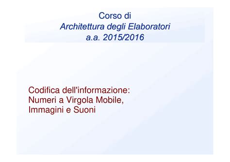 Codifica And Floating Point Docsity