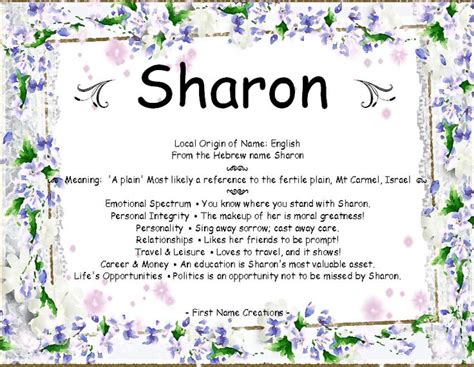 Sharon Names With Meaning Meant To Be Names