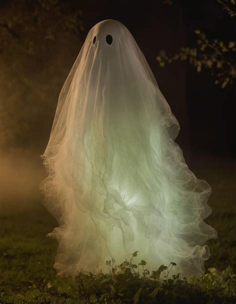 Premium Photo A Ghost In The Grass With A Spooky Ghost Behind It
