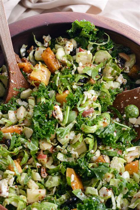 Kale Harvest Salad With Maple Dijon Dressing Nourished By Nic