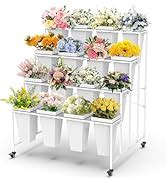 Amazon YOEXTO Flower Display Stand With Buckets 4 Layers 16 PCS