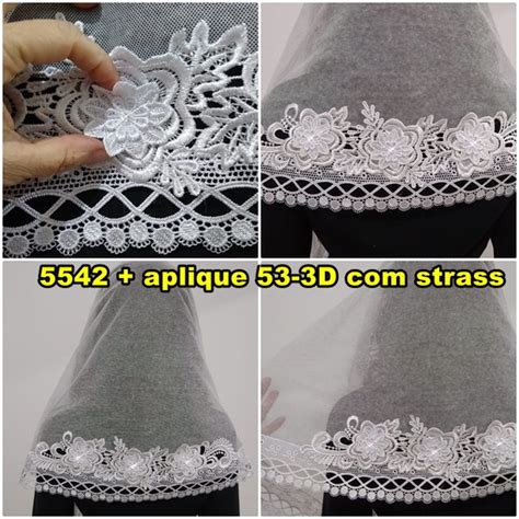 Véu 5542 Apl 53 3d C Strass Adulto Bico 2 Pontas Elo7