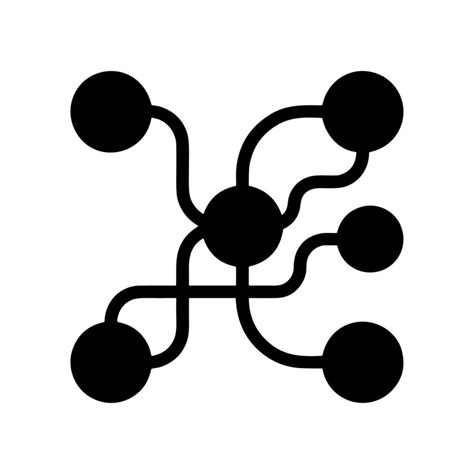 Outline Simple Rounded Node Connection Network Communication Line Icon