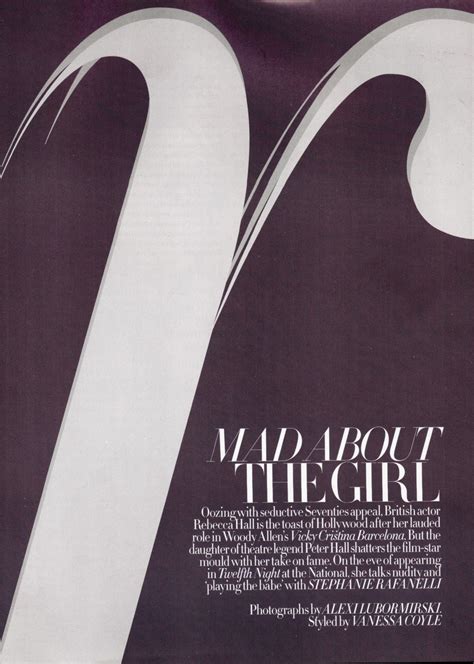 Momentary Bursts Of Enthusiasm Rebecca Hall In Harpers Bazaar