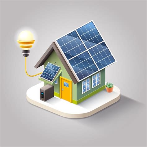 Premium Vector Smart Home With Solar Panels 3d Vector Illustration