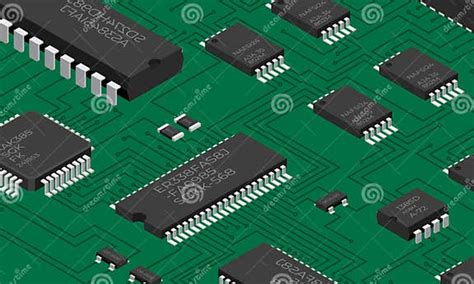 Isometric Electronic Board Isometric Printed Circuit Board With