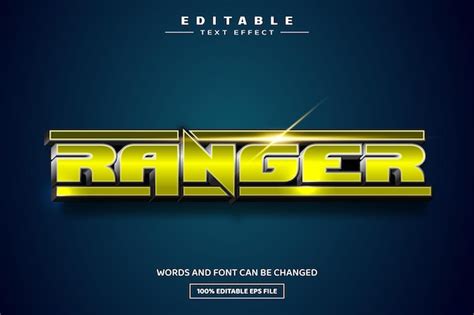 Premium Vector Ranger 3d Editable Text Effect Template