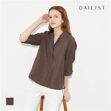 포스티 신상 데일리스트 셔츠카라 블라우스mdbnl3m3351