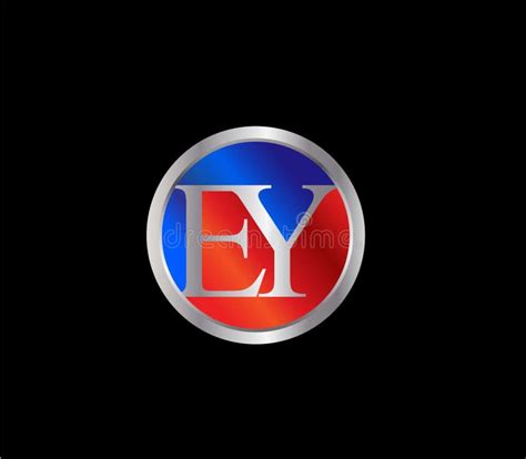 Da Forma Inicial Do Círculo De Ey Cor De Prata Azul Vermelha Logo