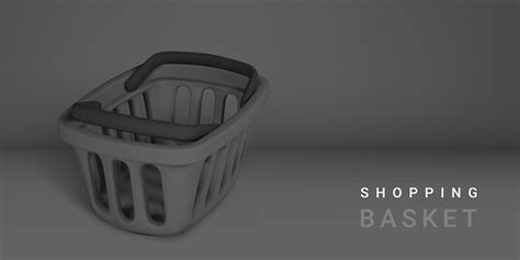 3d 빈 검은 색 쇼핑 바구니 쇼핑 컨셉 벡터 일러스트레이션 3차원 형태에 대한 스톡 벡터 아트 및 기타 이미지 3차원 형태