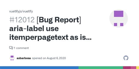 Bug Report Aria Label Use Itemperpagetext As Is Instead Of