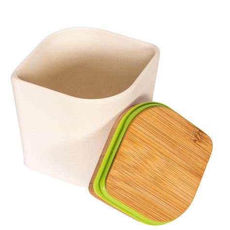 Bamboo Fibre Canister Set Pcs White T C
