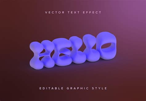 Premium Vector Purple Inflated 3d Text Effect Mockup