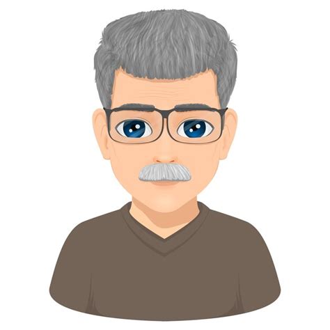 Premium Vector Portrait Of Charismatic Bearded And Glasses Old Man