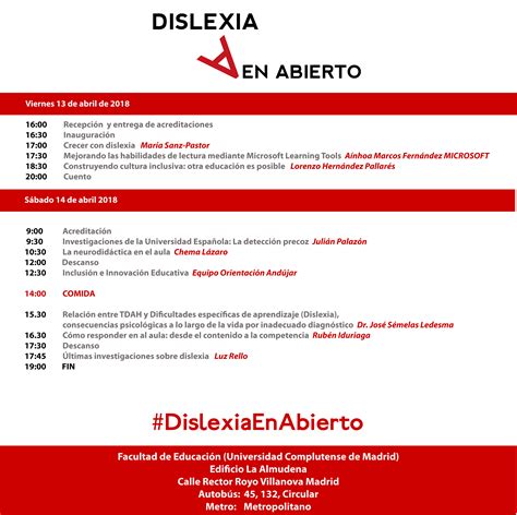 Estaremos En Las III JORNADAS DE MADRID CON LA DISLEXIA Y DE ABRIL