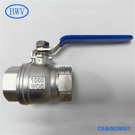 Korea Type 1000wog Cf8 304 Cf8m 316 2pc Stainless Steel Ball Valves