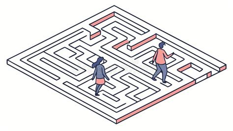 People In A Maze Illustration Challenge Problemsolving Puzzle