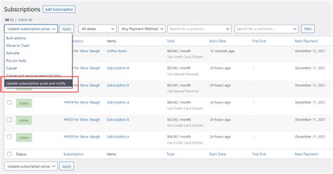 bulk updater for woocommerce subscriptions price update for existing