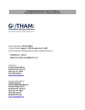 Fillable Online Contract Number GS 21F 035DA Contract Period General Fax Email Print
