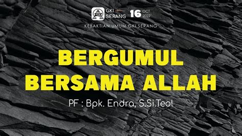 Kebaktian Minggu Gki Serang Oktober Youtube
