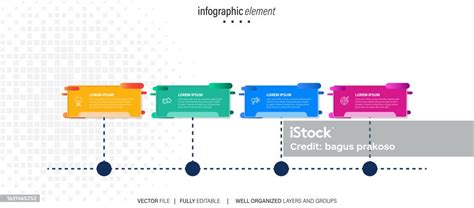 아이콘과 4가지 옵션 또는 단계가 있는 벡터 인포그래픽 디자인 비즈니스 템플릿입니다 프로세스 다이어그램 프레젠테이션 워크플로 레이아웃 배너 플로우 차트 정보 그래프에 사용할