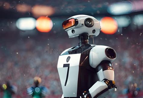 Ai Generated Illustration Of A Robot Referee For Football Game Stock