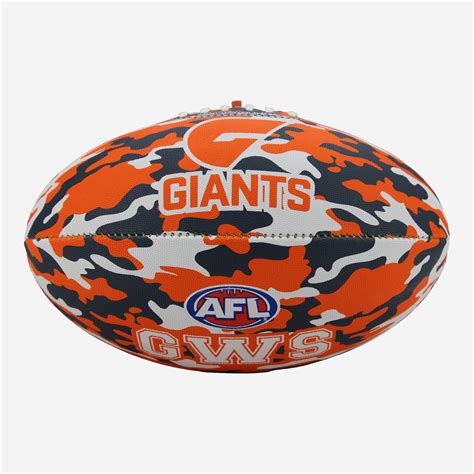 Gws Greater Western Giants Afl Size 5 Camo Synthetic Footy Football