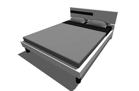 Modern Double Bed Elevation 2d Block Cad Drawing Details Skp File