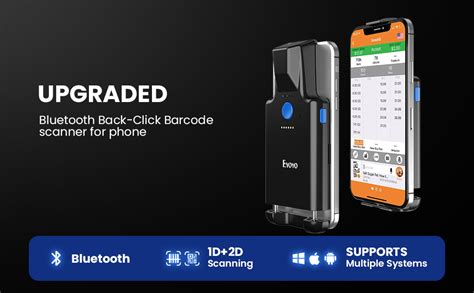 Eyoyo Bluetooth Qr Code Scanner Back Clip Phone Barcode Scanner 2d Bar Code Reader With