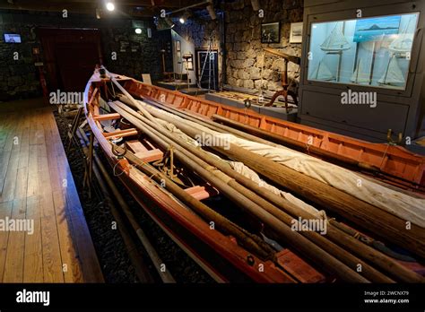 Long Narrow Whaling Boat In The Whaling Museum Lajes Do Pico With