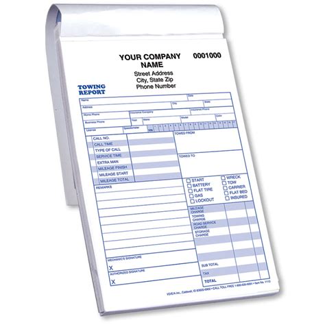 3 Part Towing Report Book Version 1 Towing Dispatch Books